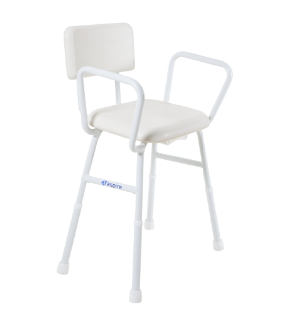 Aspire Shower Stool with Padded Seat & Back | Lifestyle Enhancement ...